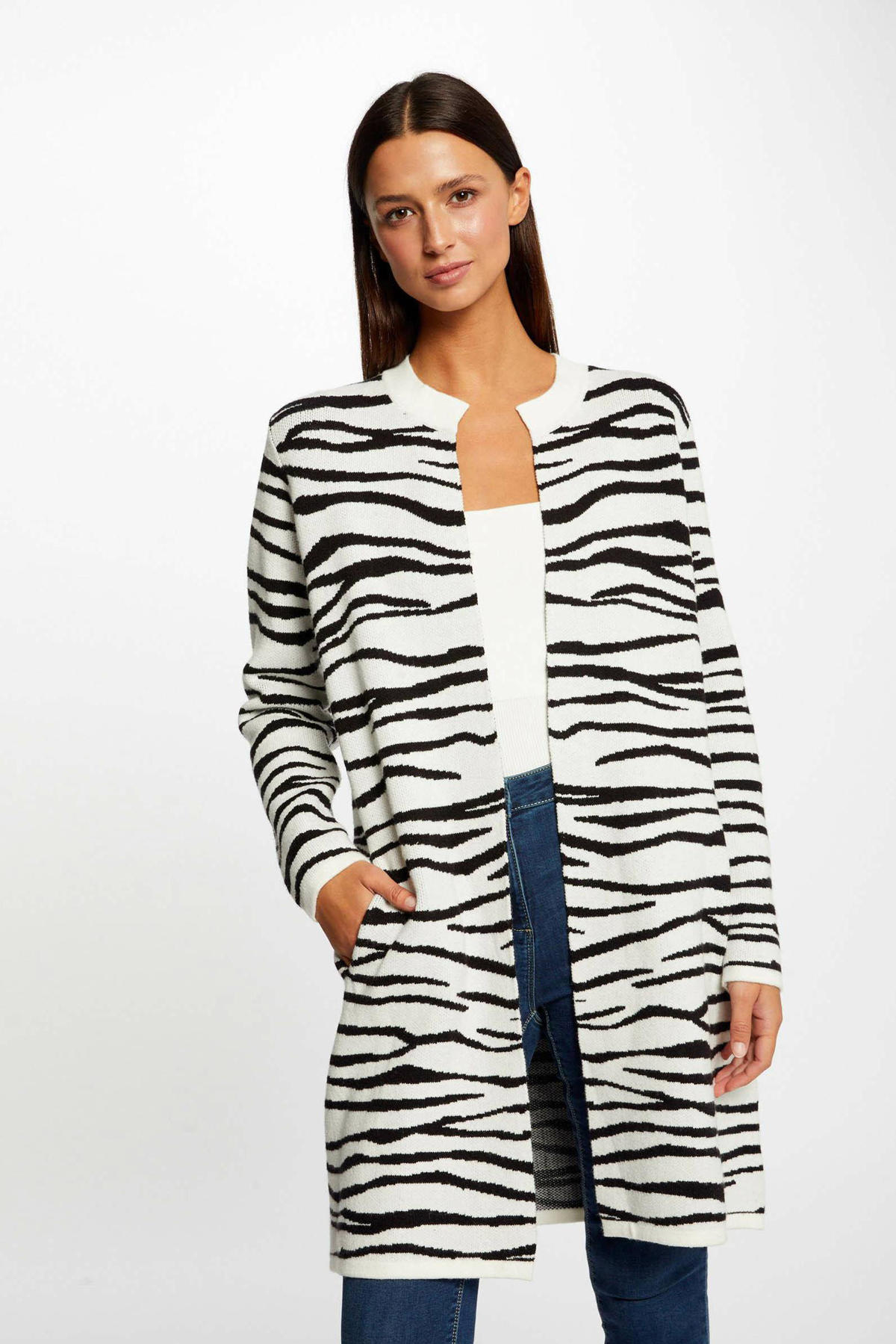 Morgan vest met zebraprint zwart/ wit | wehkamp