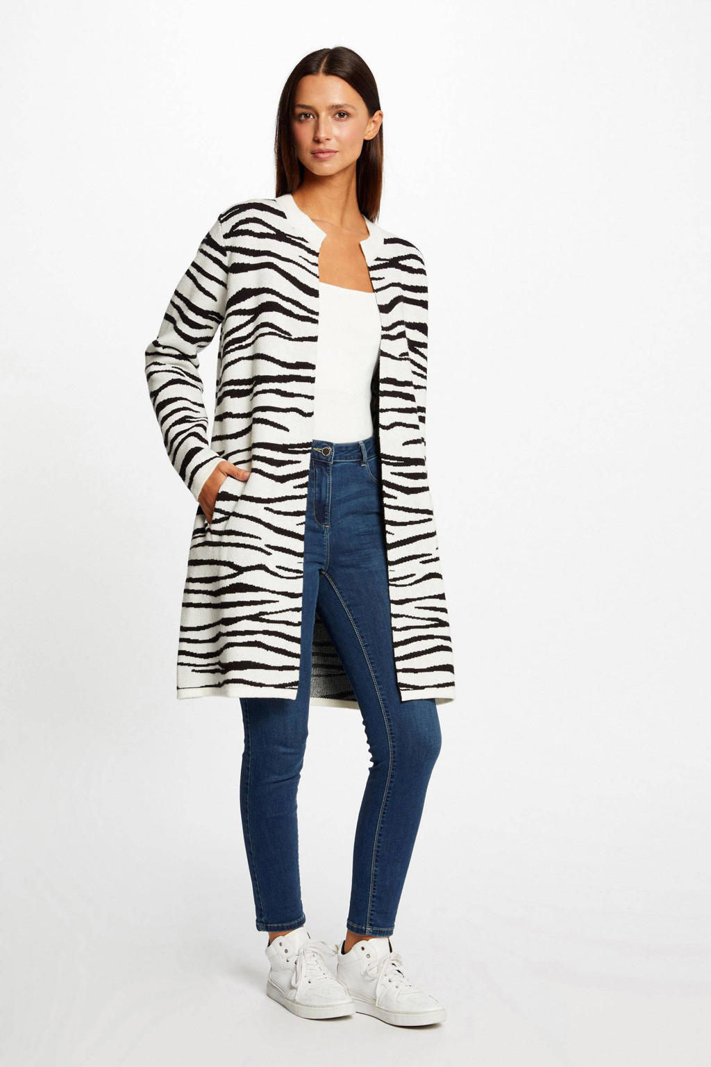 Morgan vest met zebraprint zwart/ wit | wehkamp