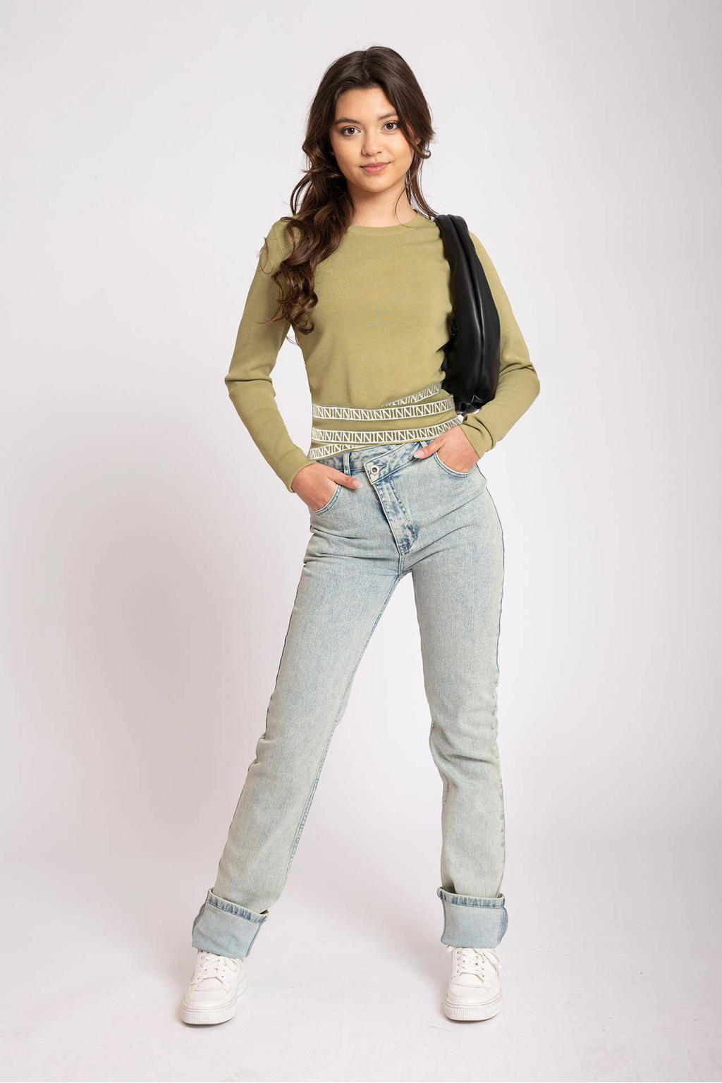 NIK&NIK slim fit jeans Fenna green cast | wehkamp