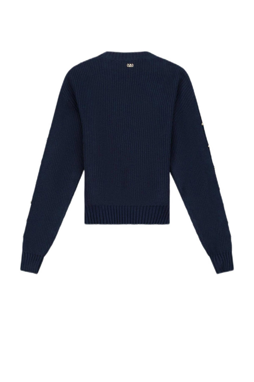 NIK&NIK trui Stone met open detail donkerblauw | wehkamp