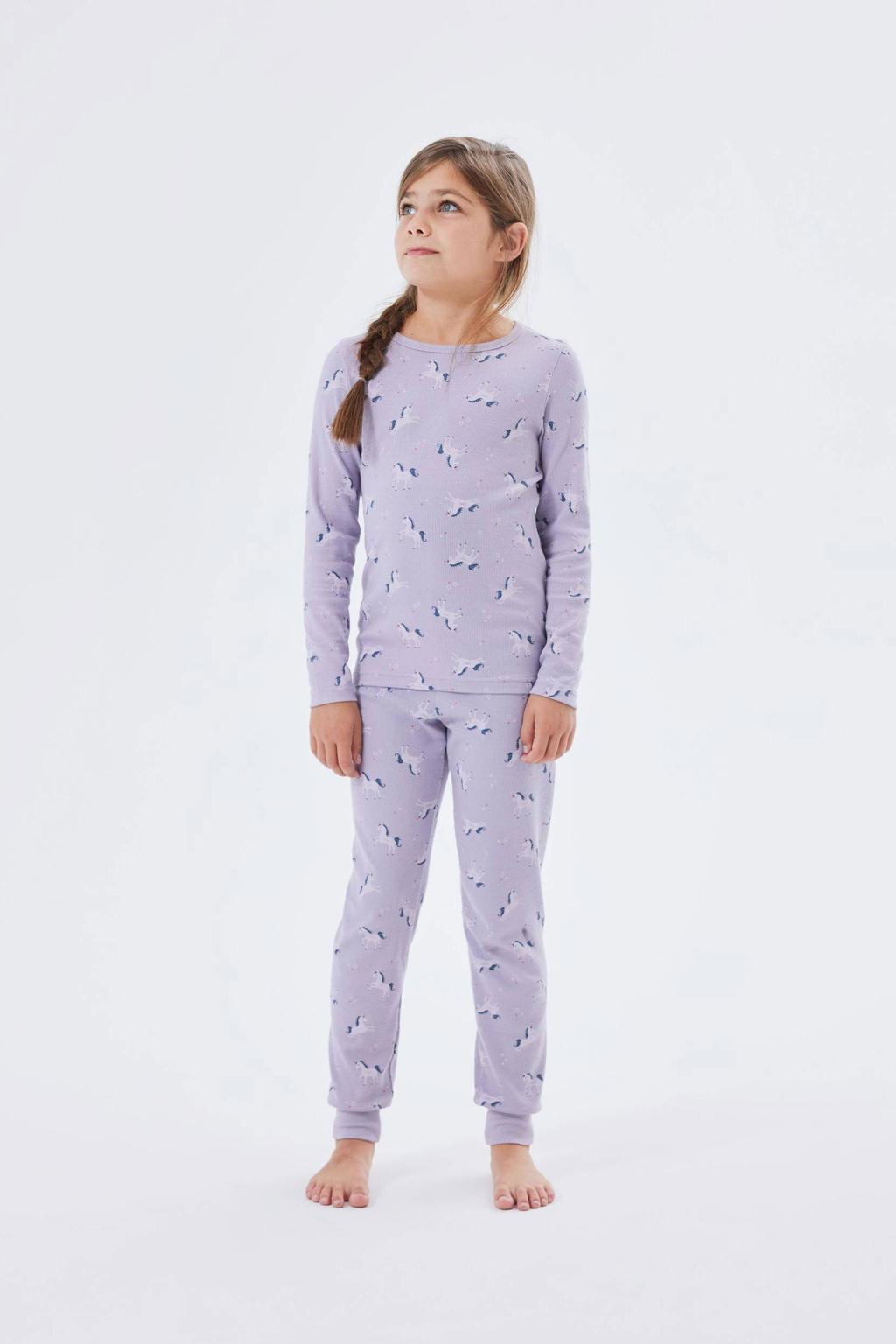 NAME IT MINI pyjama NMFNIGHTSET UNICORN lila | wehkamp