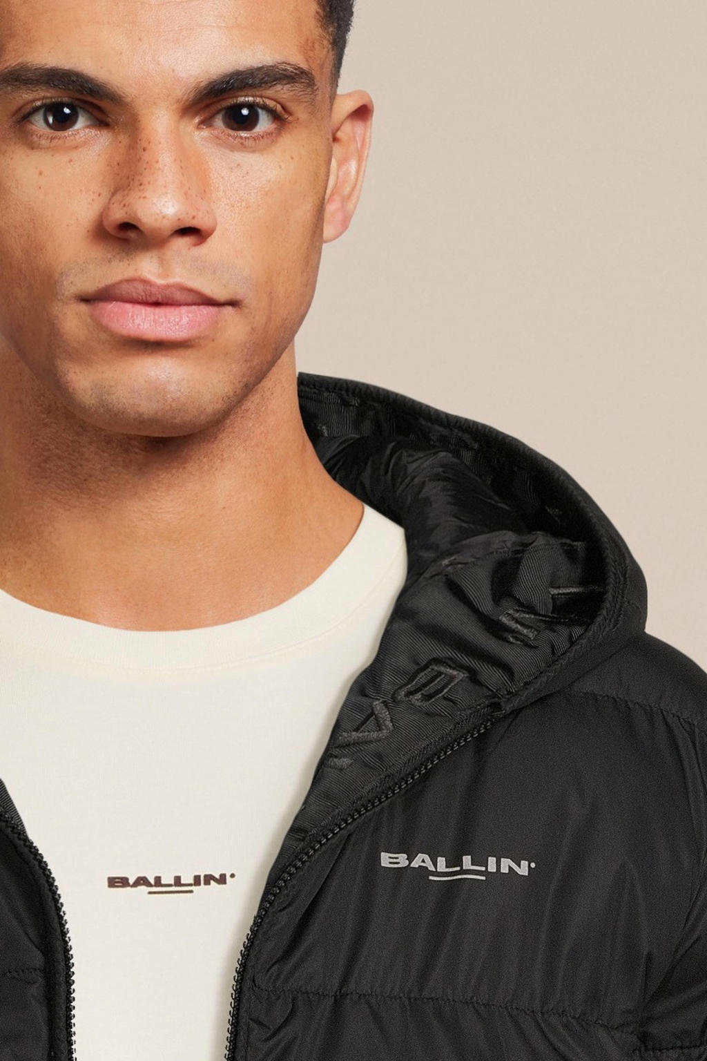 Ballin gewatteerde winterjas met logo black | wehkamp