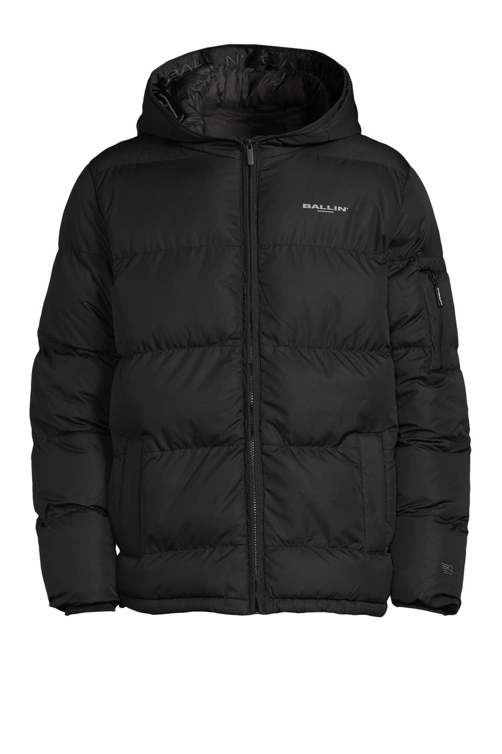 Ballin gewatteerde winterjas met logo black | wehkamp