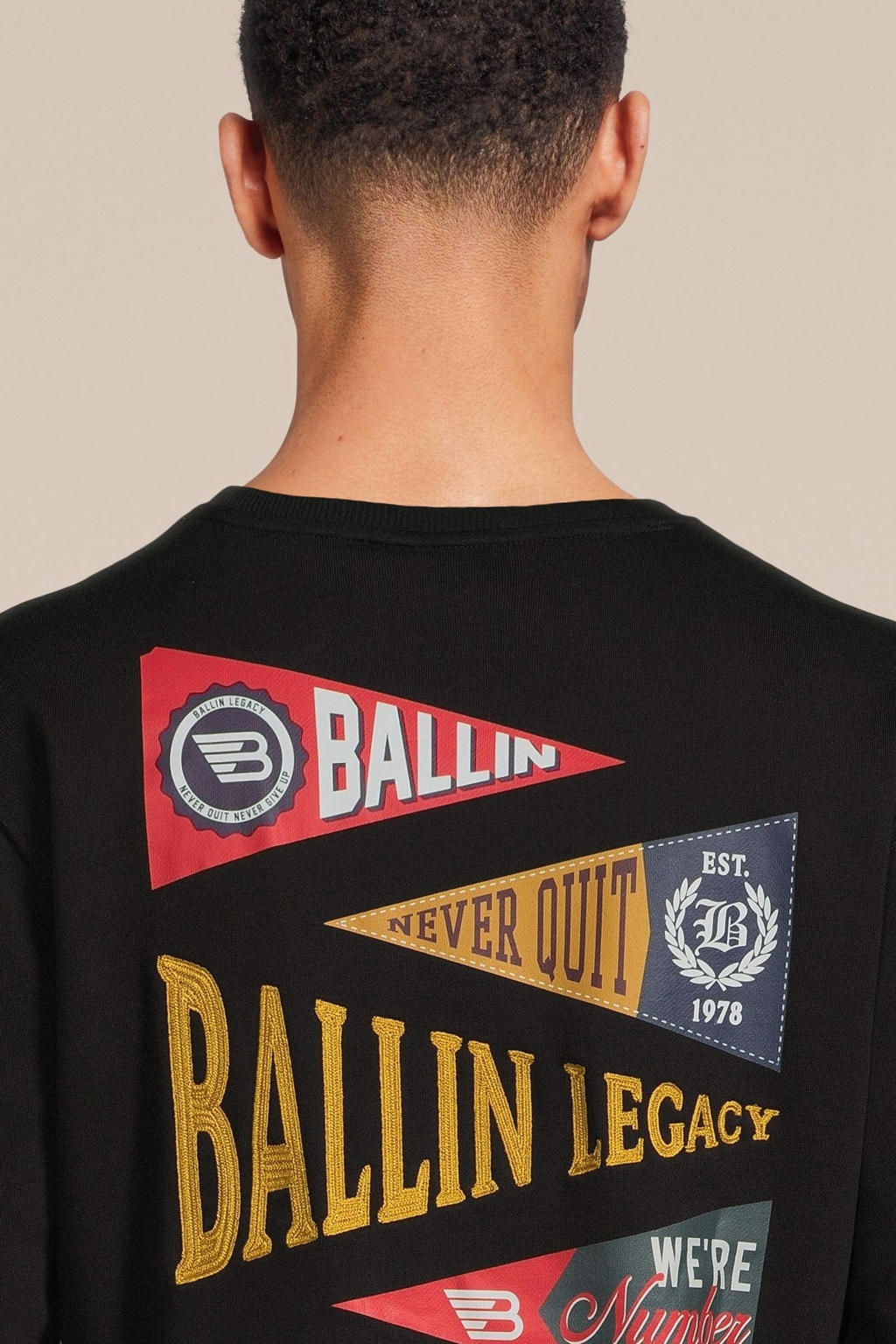 Ballin sweater met backprint black | wehkamp