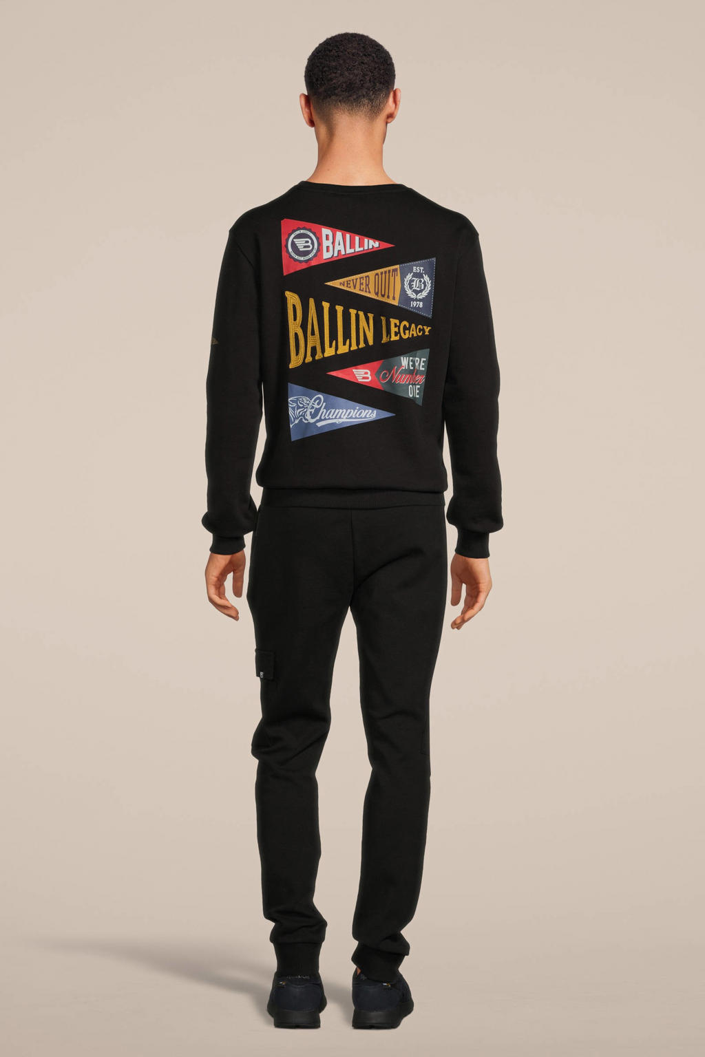 Ballin sweater met backprint black | wehkamp