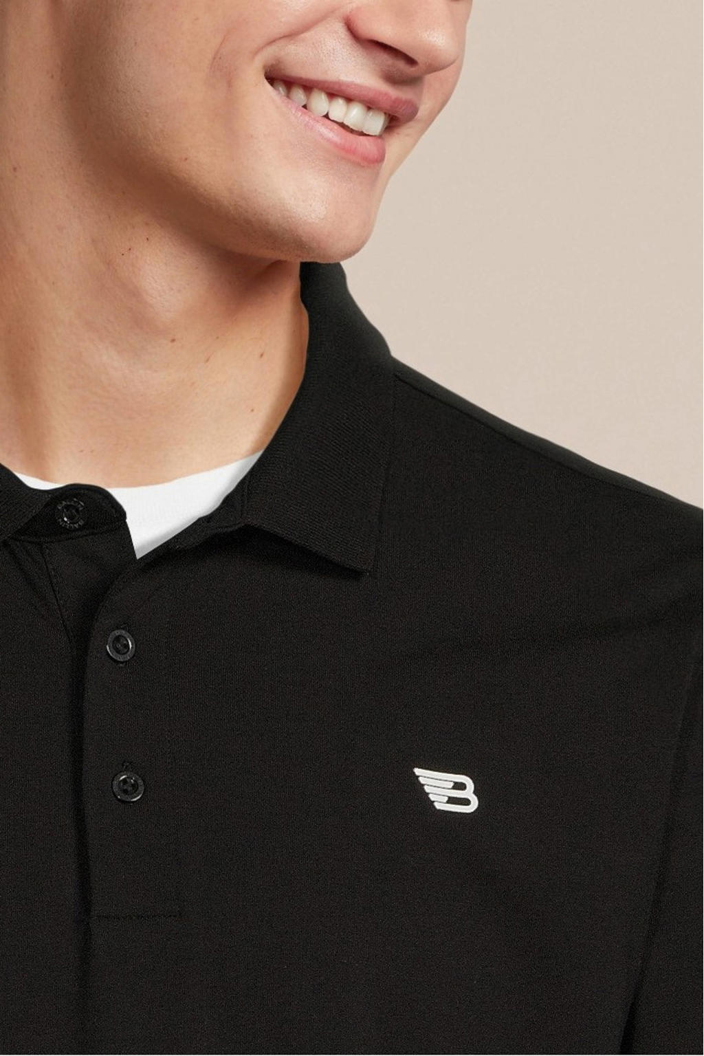 Ballin slim fit polo met logo black | wehkamp