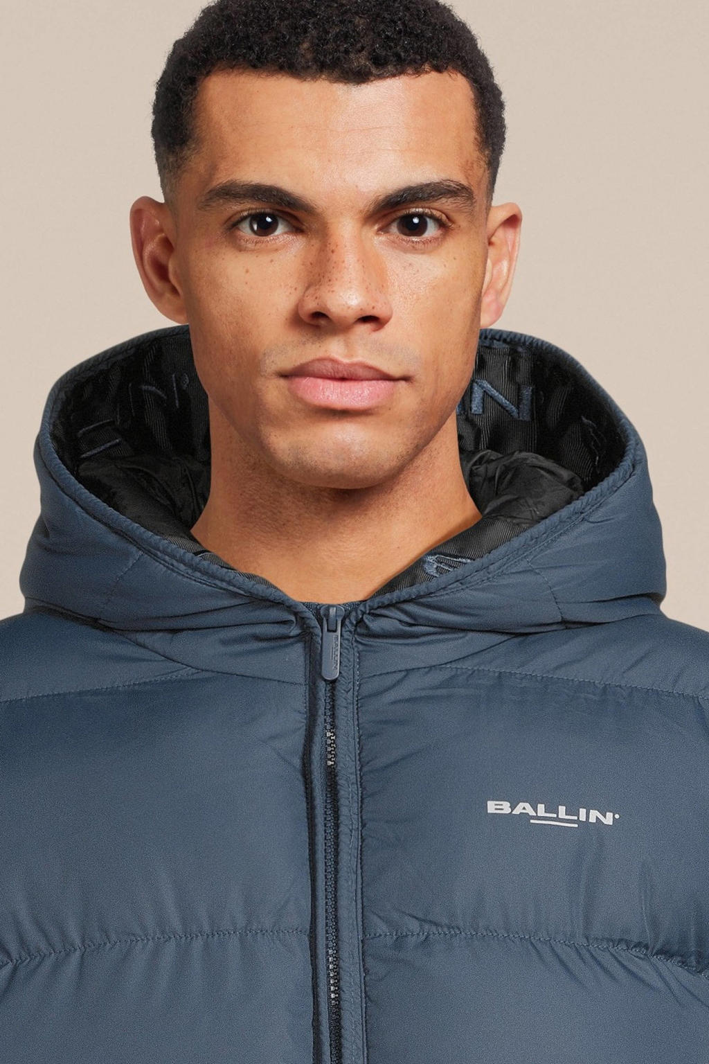 Ballin gewatteerde winterjas met logo dark blue | wehkamp