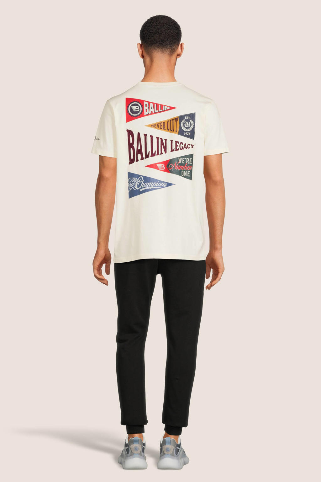Ballin regular fit T-shirt met backprint ecru | wehkamp