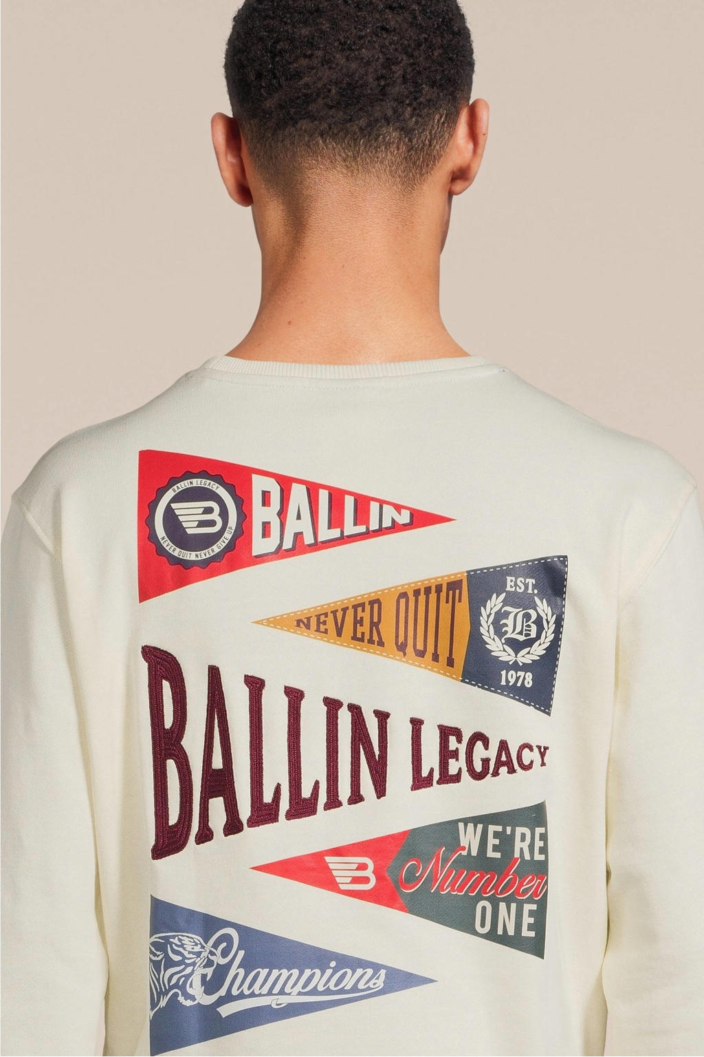 Ballin sweater met backprint ecru | wehkamp
