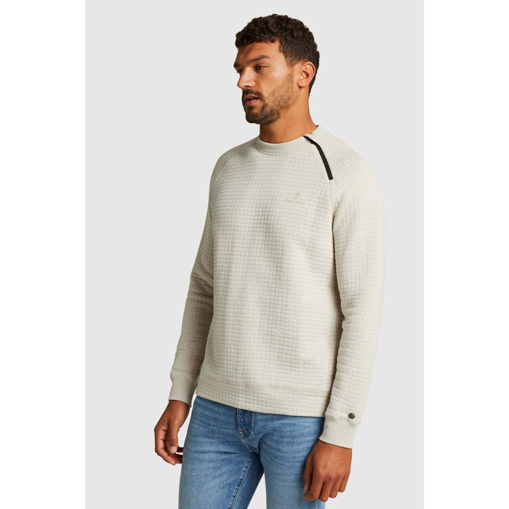 Cast Iron sweater met textuur ecru | wehkamp