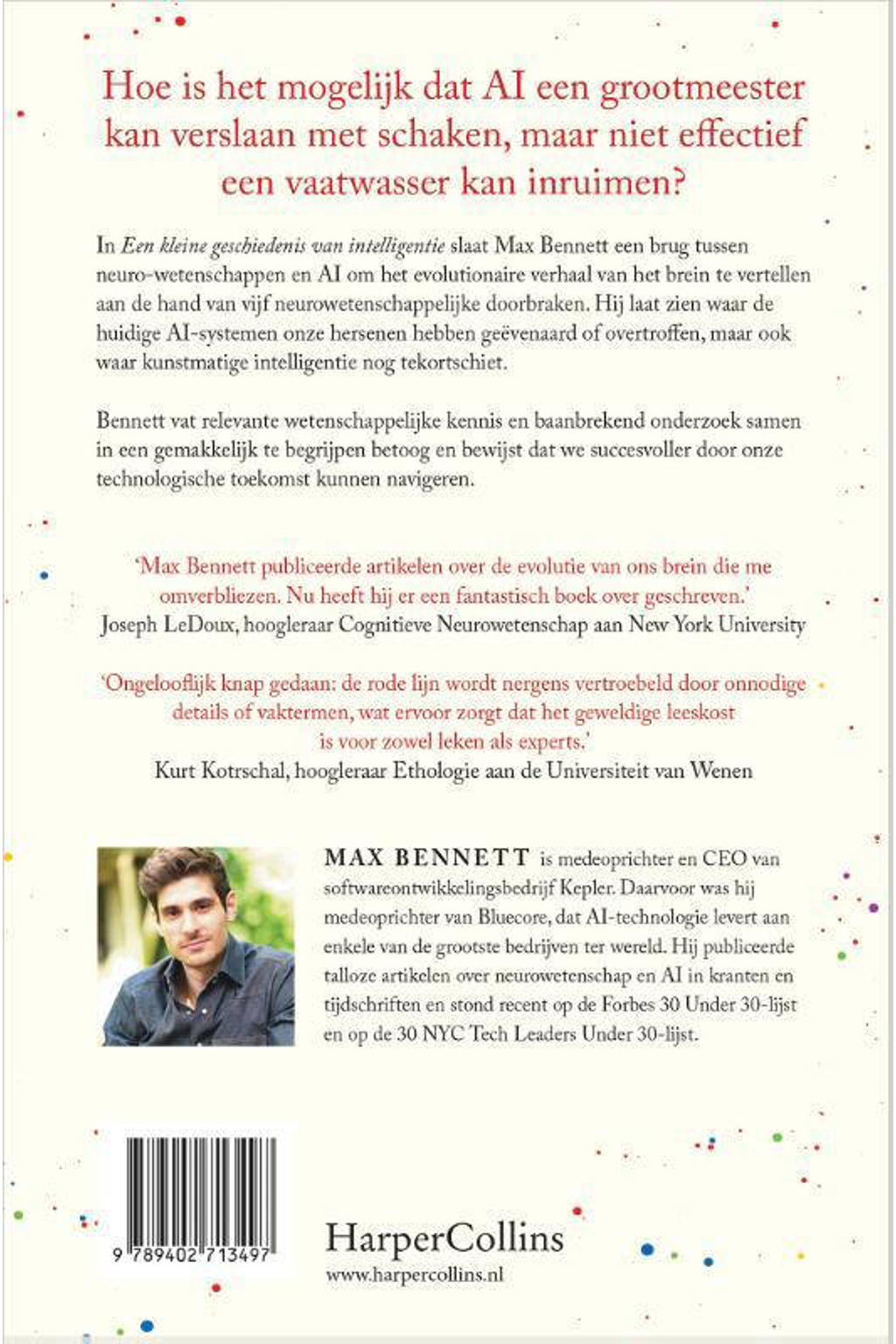 Max Bennett Een kleine geschiedenis van intelligentie | wehkamp