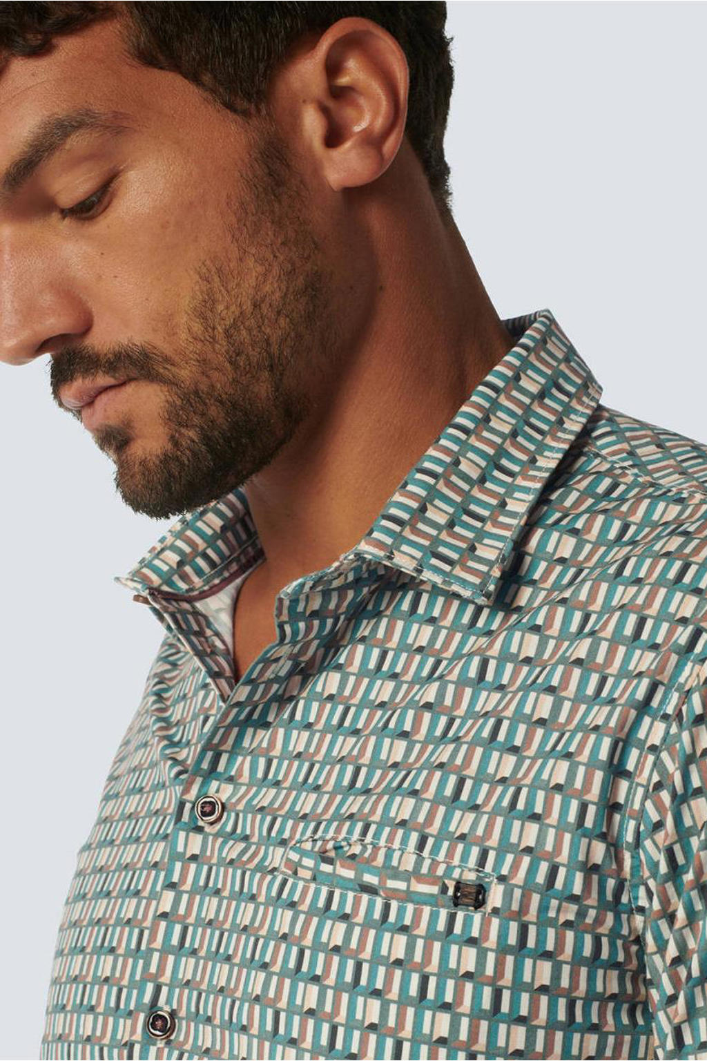 No Excess slim fit overhemd met all over print groen | wehkamp