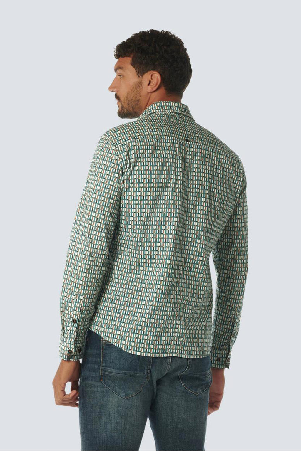 No Excess slim fit overhemd met all over print groen | wehkamp