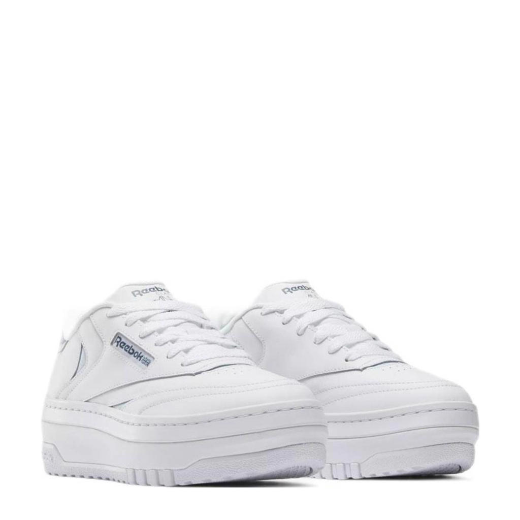 Reebok Classics Club C Extra leren sneakers wit/lichtblauw | wehkamp