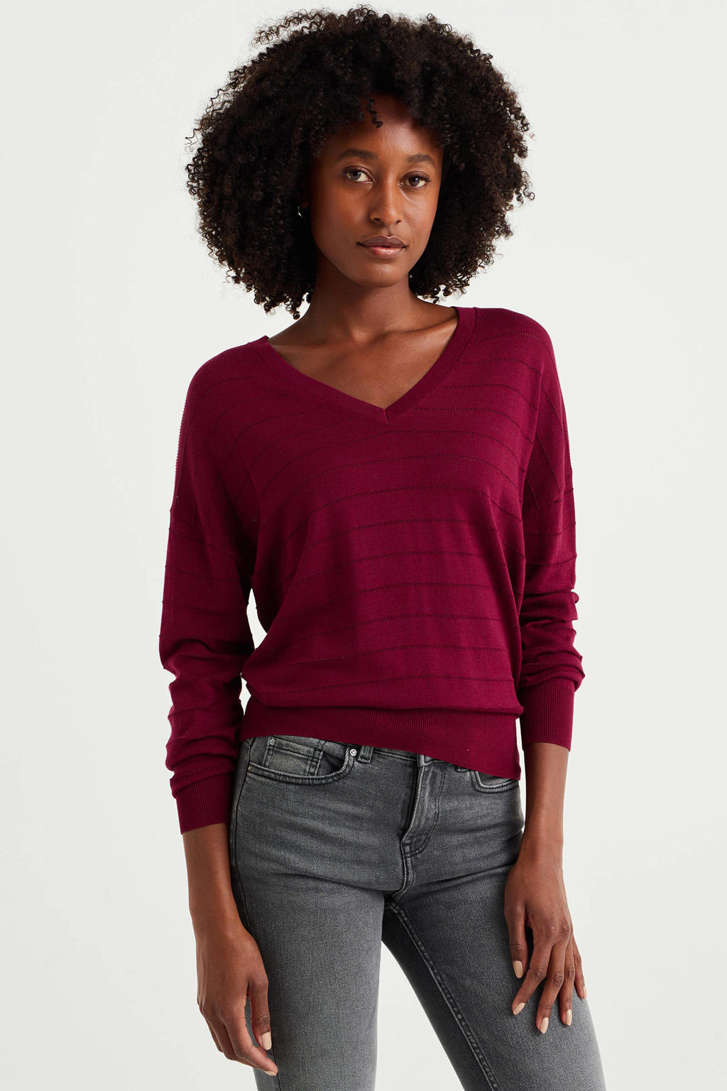 WE Fashion sweater met open detail rood | wehkamp