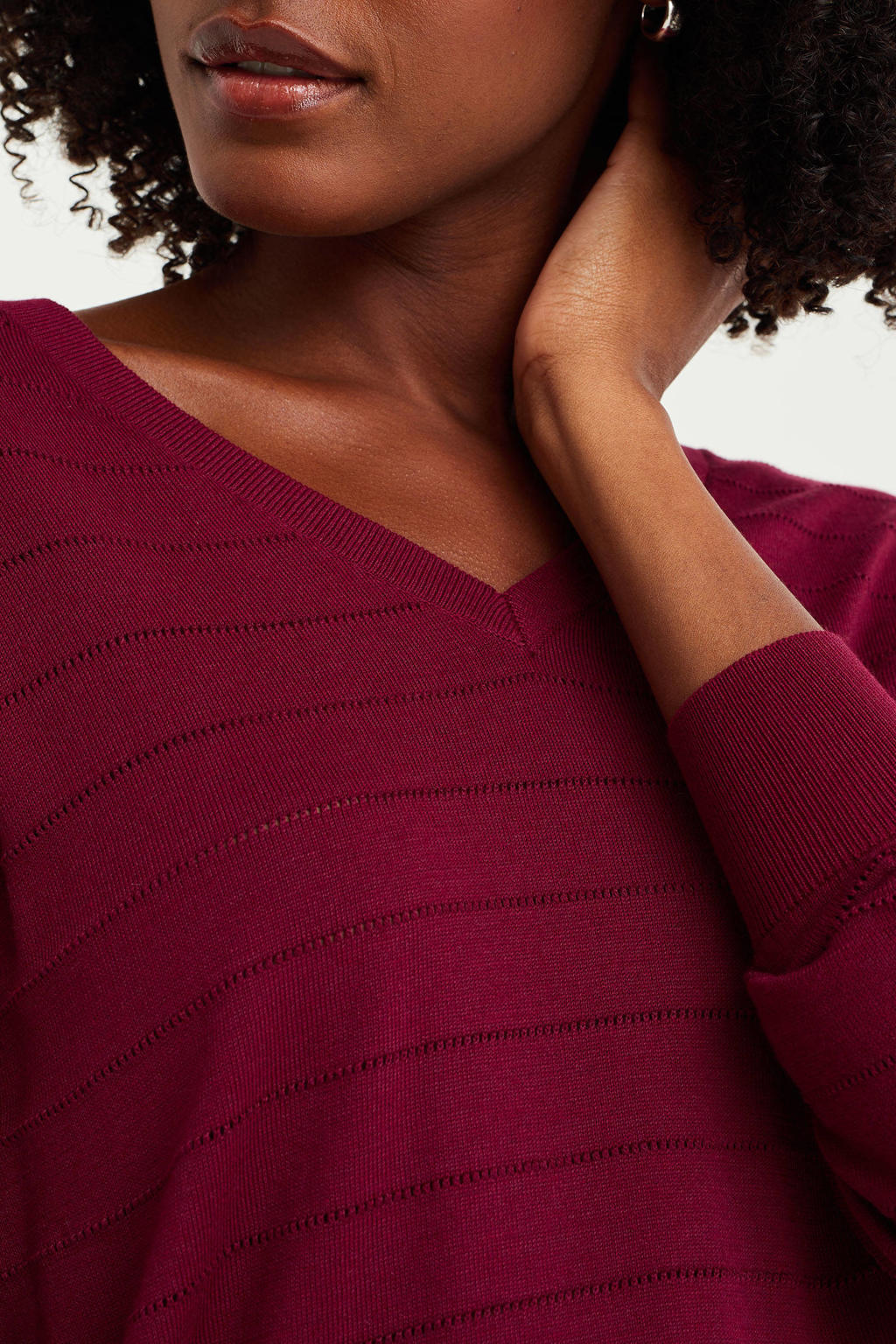 WE Fashion sweater met open detail rood | wehkamp