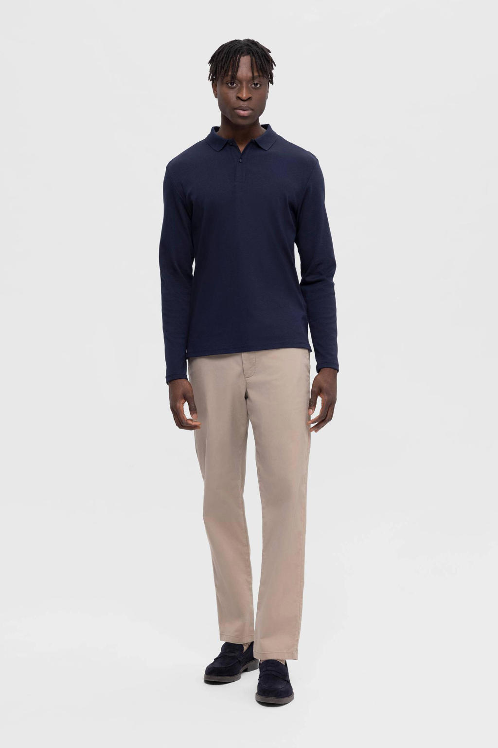 SELECTED HOMME slim fit polo SLHSLIM-TOULOUSE blauw | wehkamp