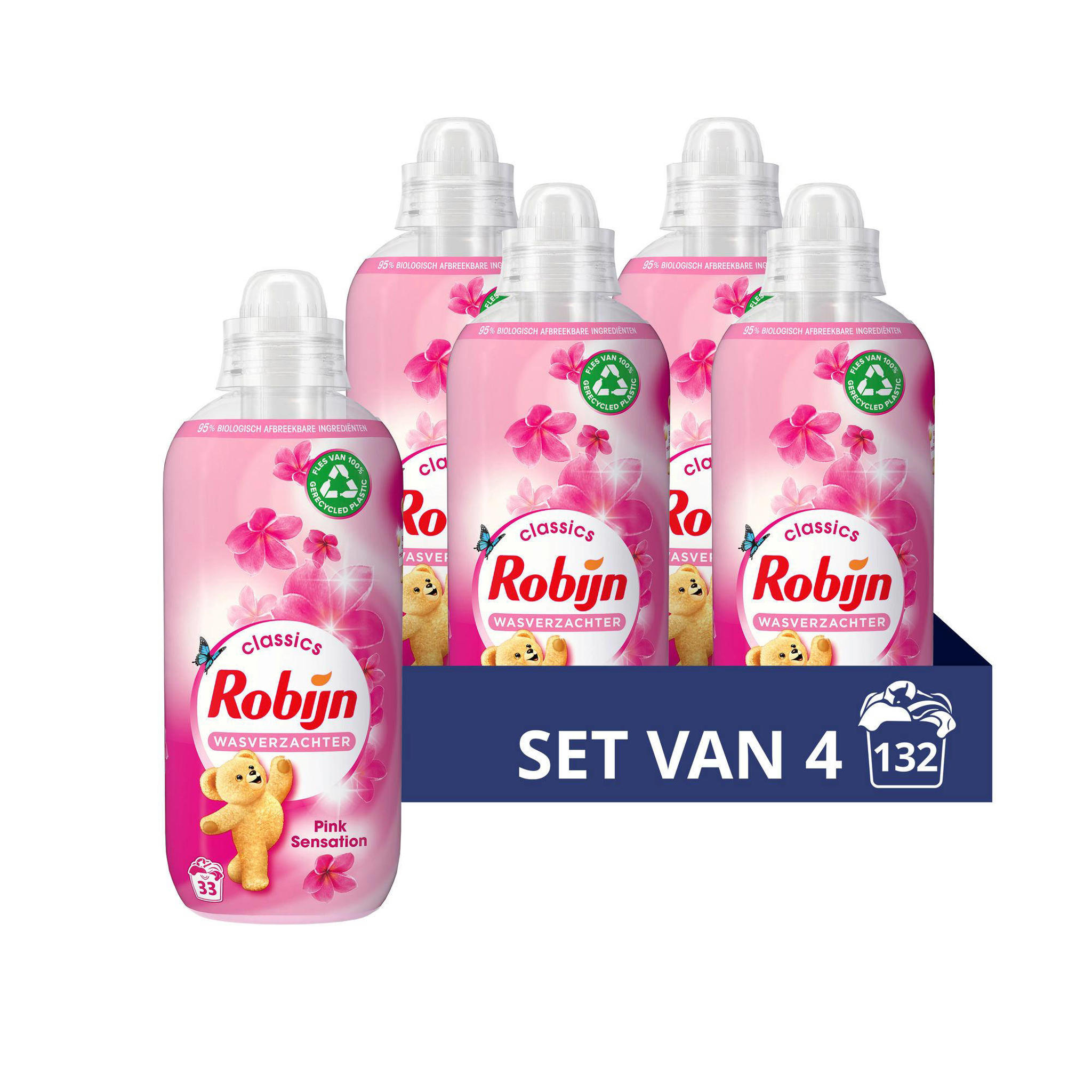 Robijn Classics Wasverzachter Pink Sensation - 4 x 33 wasbeurten - 132 ...