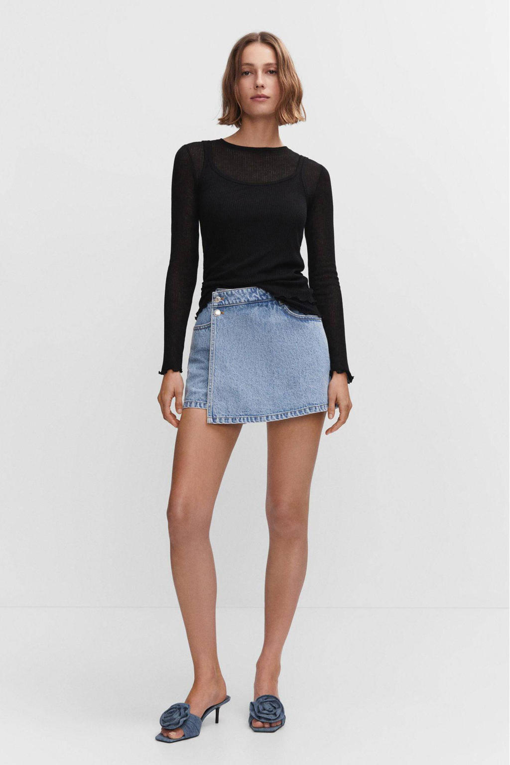 Mango skort medium blue denim | wehkamp
