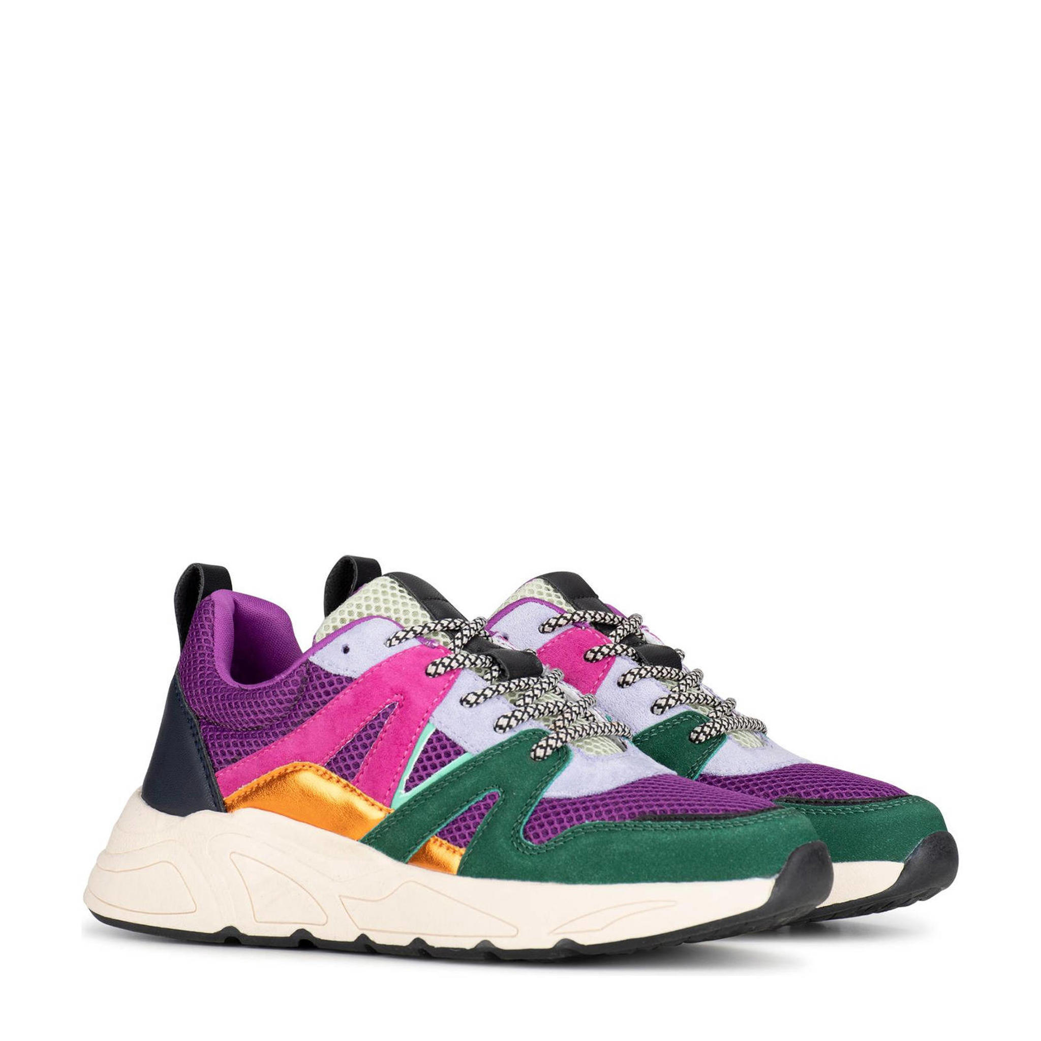 POSH by Poelman Carocel chunky sneakers paars/groen | wehkamp