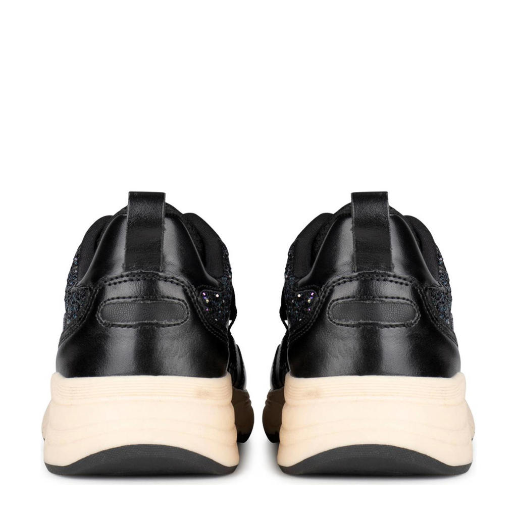 POSH by Poelman Gemma chunky sneakers met glitters zwart | wehkamp