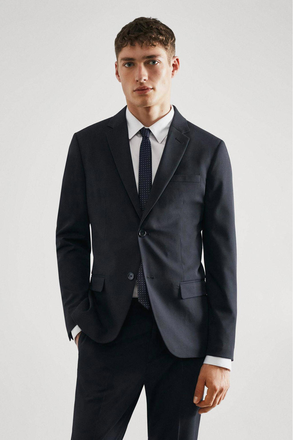 Mango Man super slim fit colbert donkerblauw | wehkamp