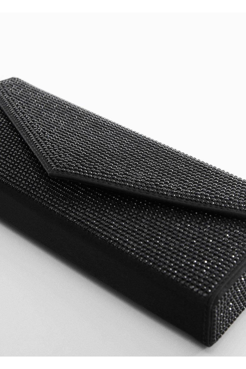 Mango clutch met strass zwart | wehkamp