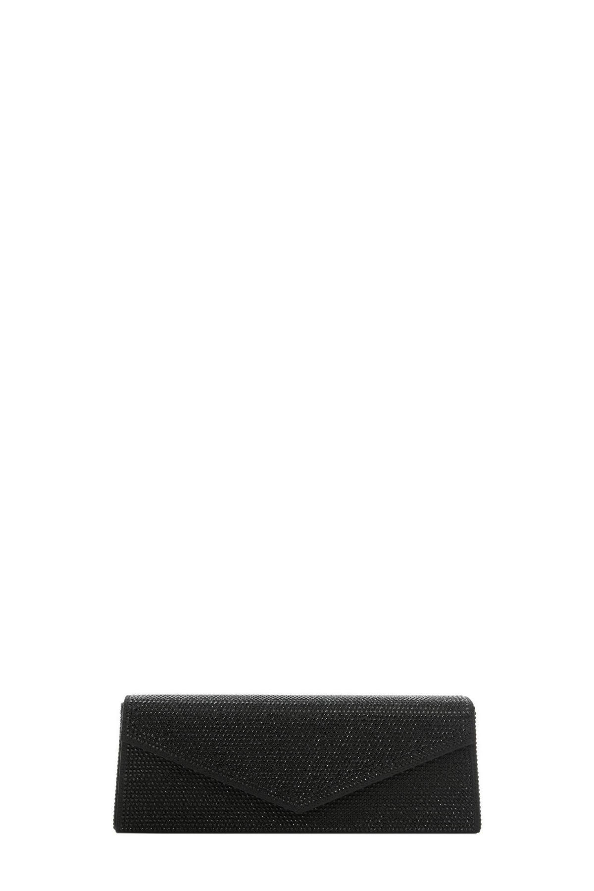 Mango clutch met strass zwart | wehkamp