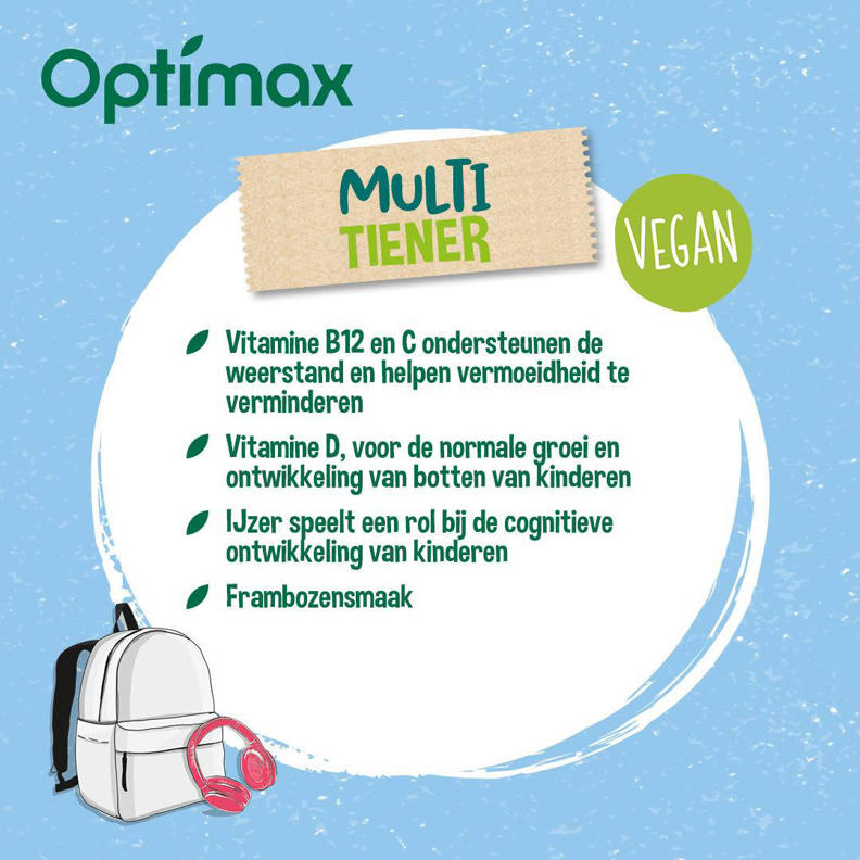 Optimax Tiener multivitaminen - 60 kauwtabletten | wehkamp