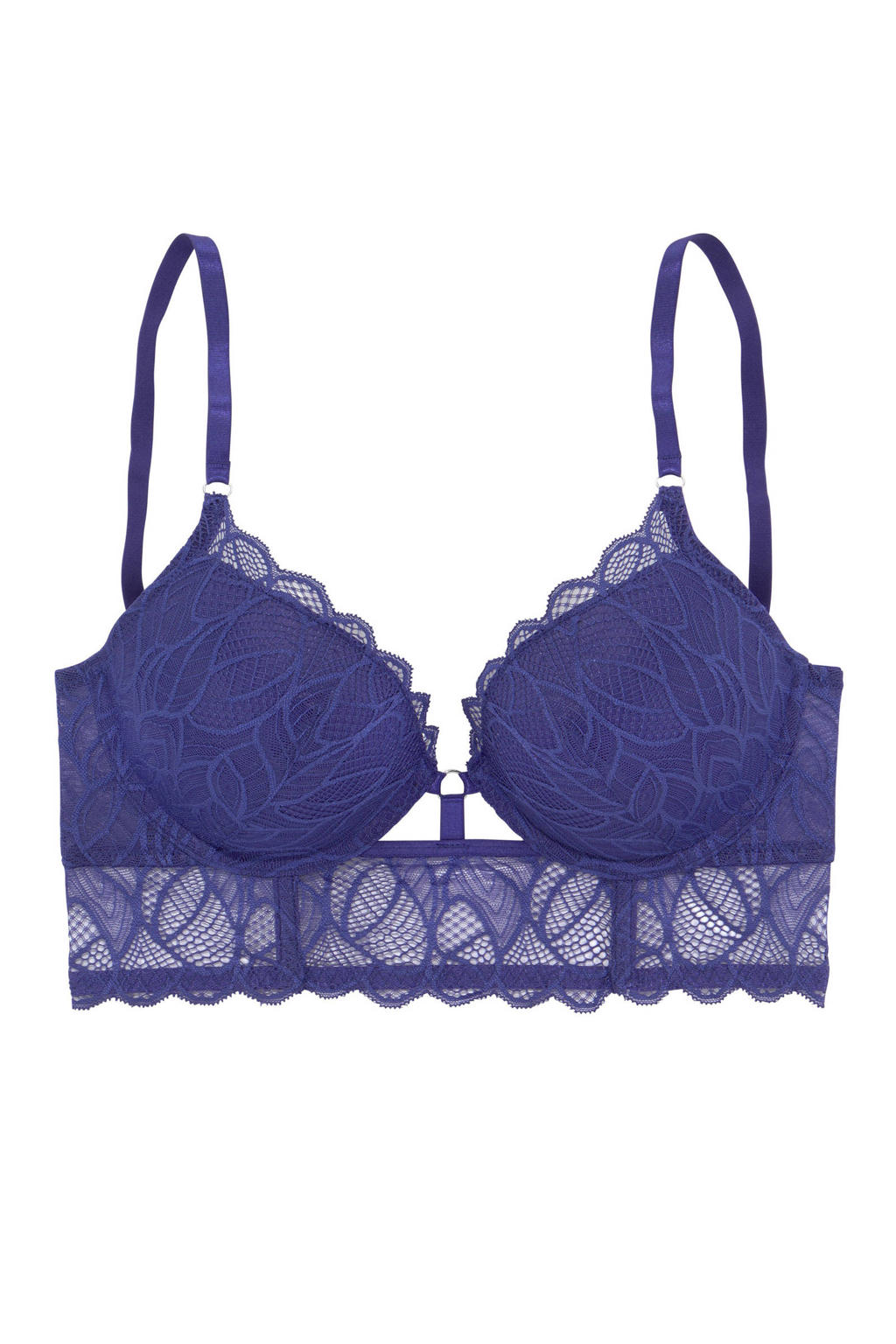 Lascana voorgevormde longline push-up bh blauw | wehkamp
