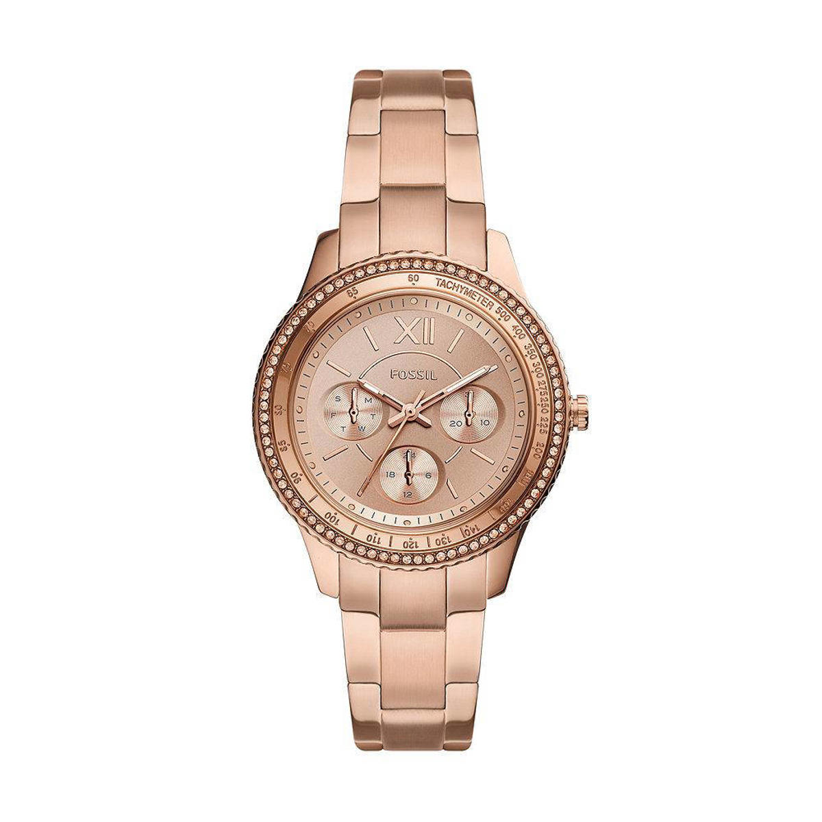 Fossil horloge ES5106 roségoudkleurig | wehkamp