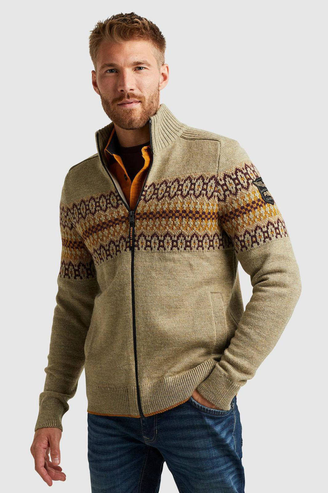 PME Legend gebreid vest met wol bruin | wehkamp