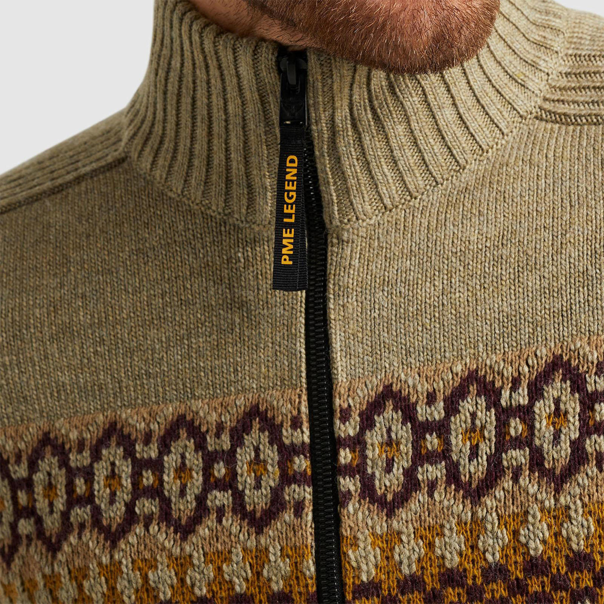 PME Legend gebreid vest met wol bruin | wehkamp