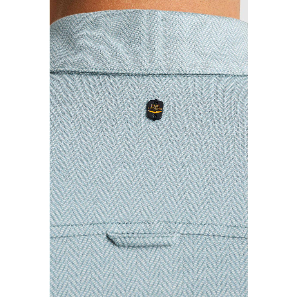 PME Legend regular fit overhemd met herringbone patroon lichtblauw ...