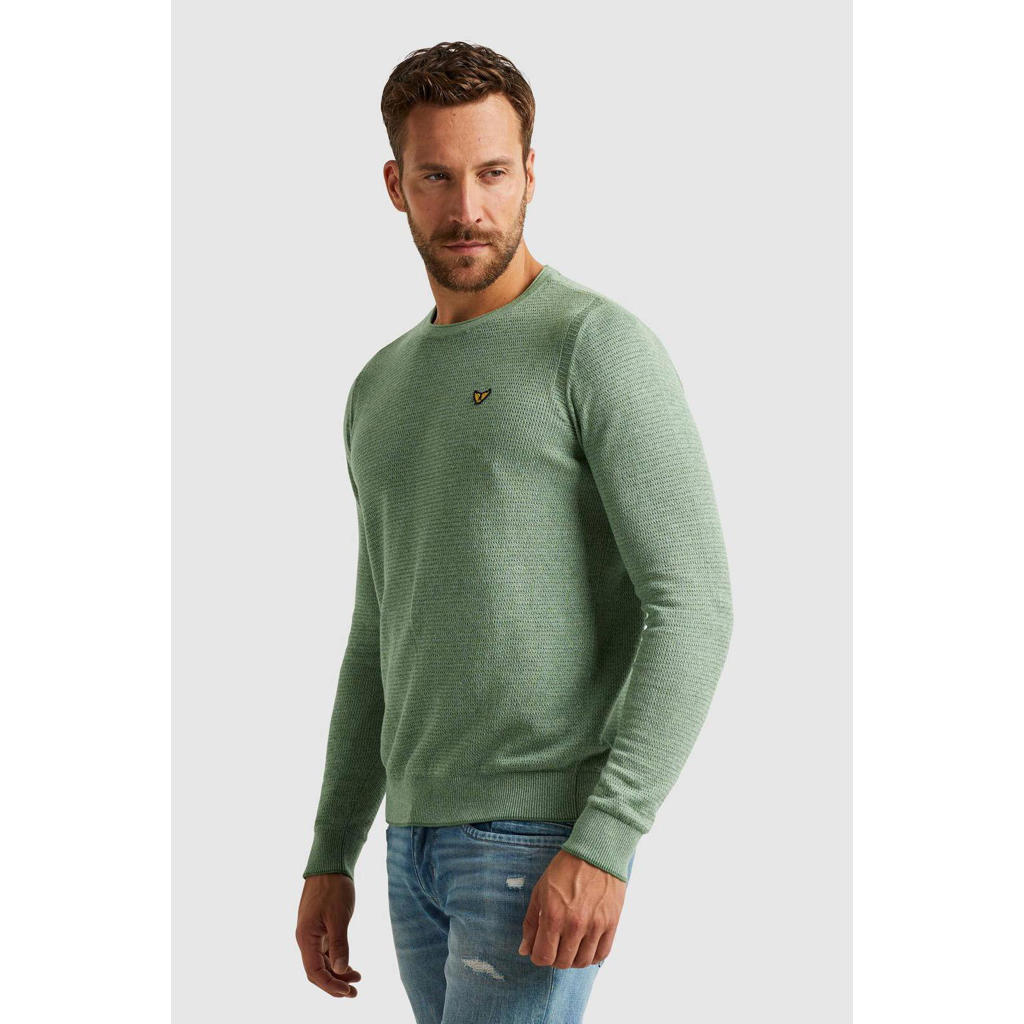PME Legend trui met logo en textuur groen | wehkamp