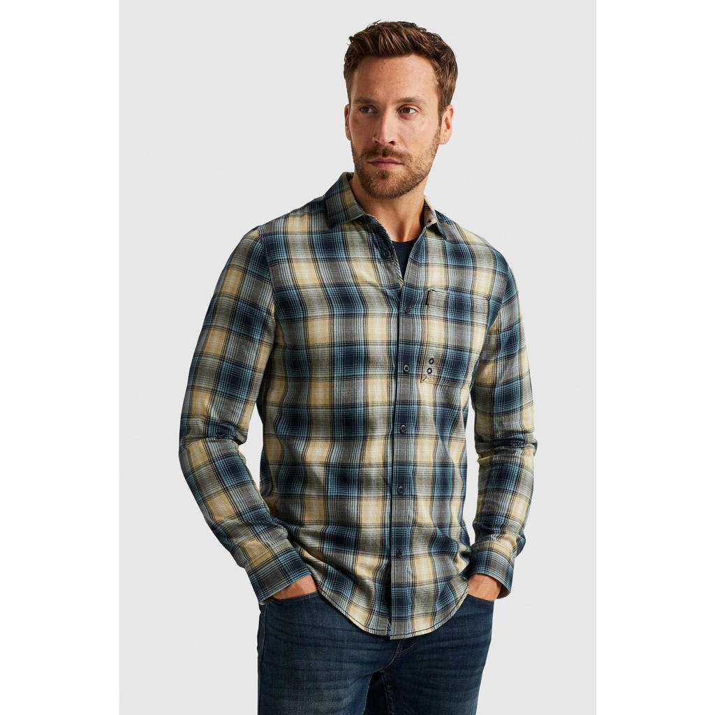 PME Legend geruit regular fit overhemd blauw | wehkamp