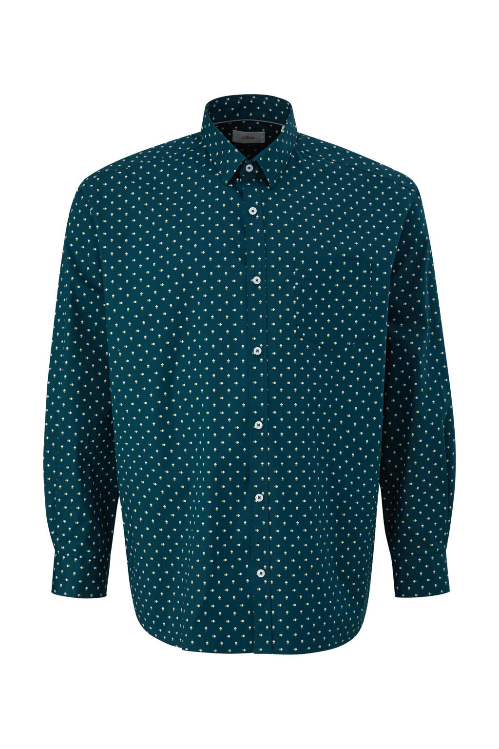 s.Oliver Big Size regular fit overhemd Plus Size met all over print ...