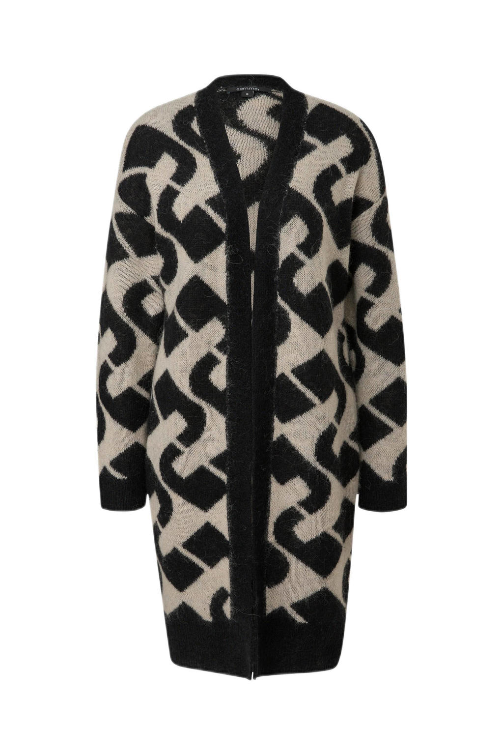 comma vest met wol zwart/zand | wehkamp