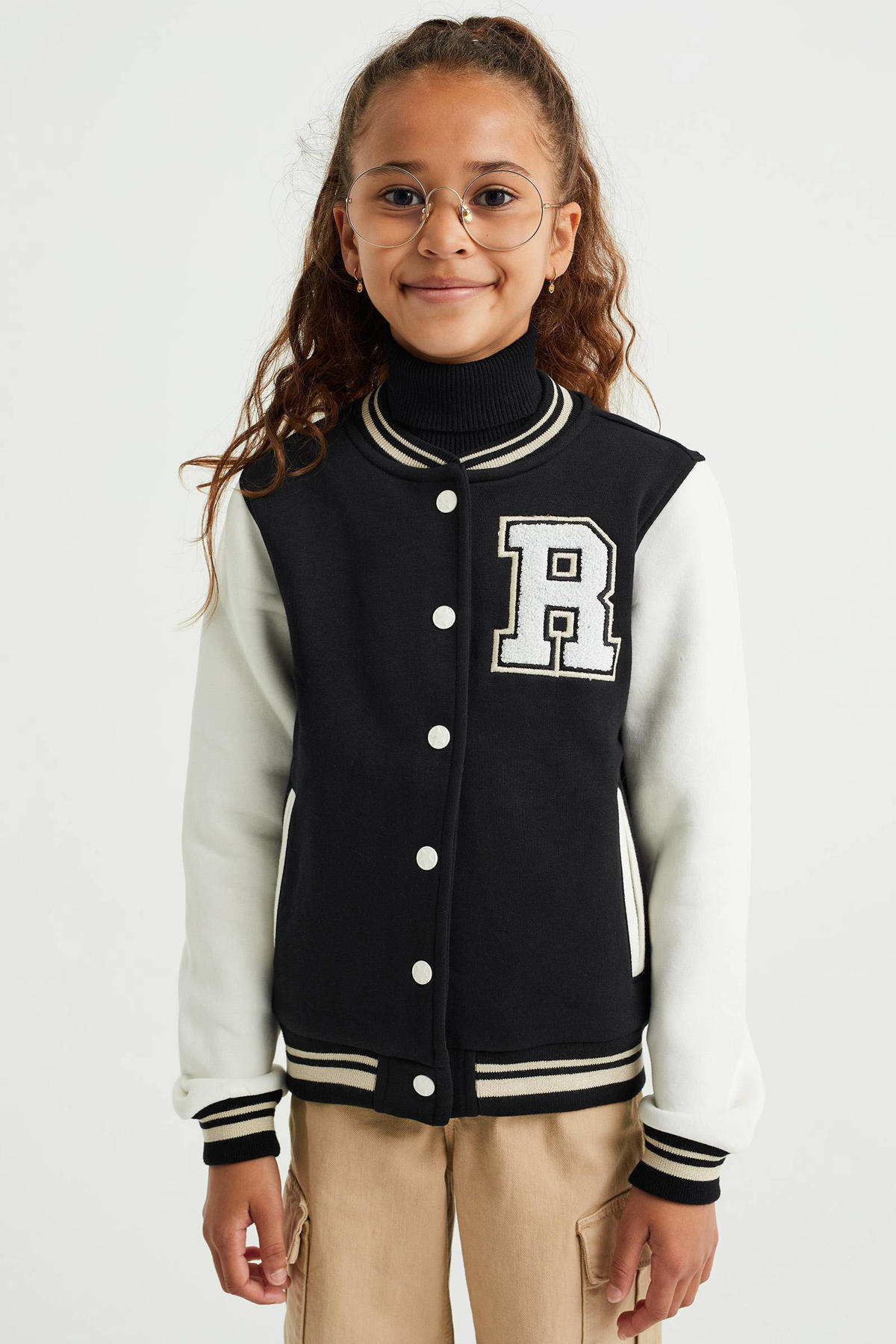 WE Fashion baseballvest zwart/wit | wehkamp
