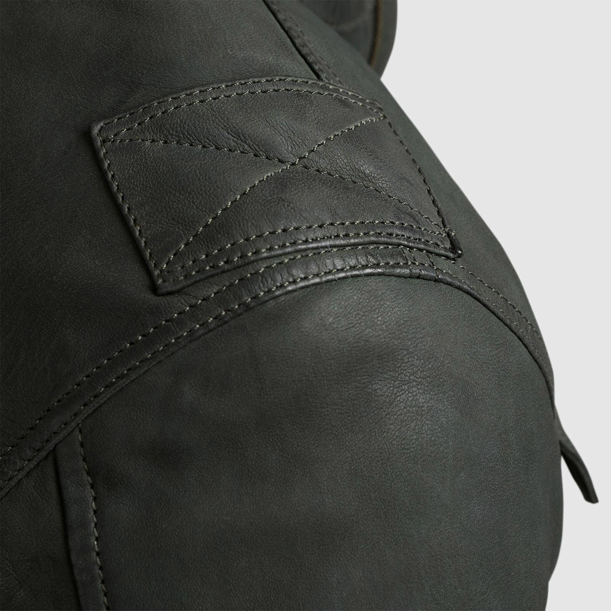 PME Legend leren jack SCRAPER met logo en patches donkergroen | wehkamp