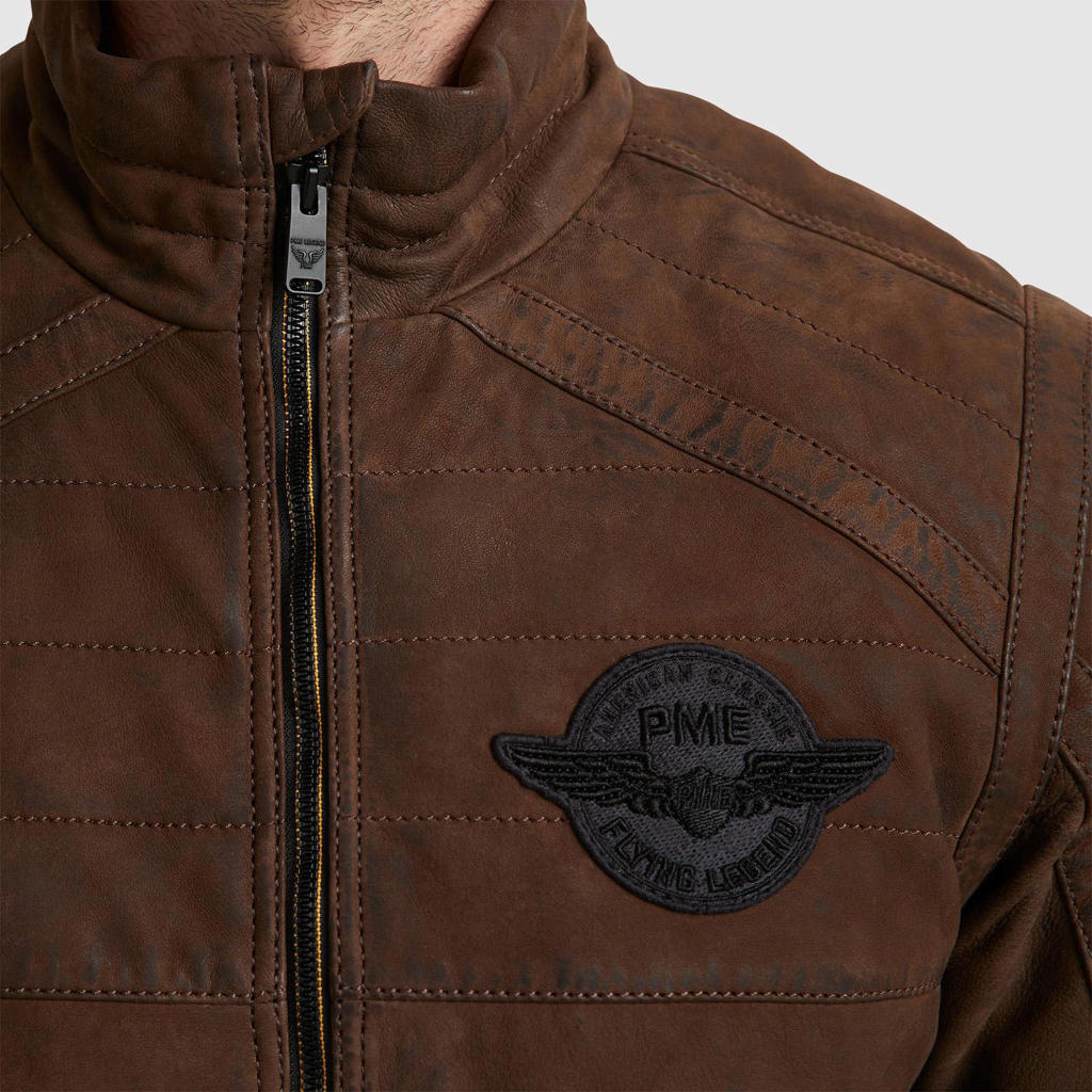 PME Legend bomberjack AIR BRIDGE met logo en patches bruin | wehkamp