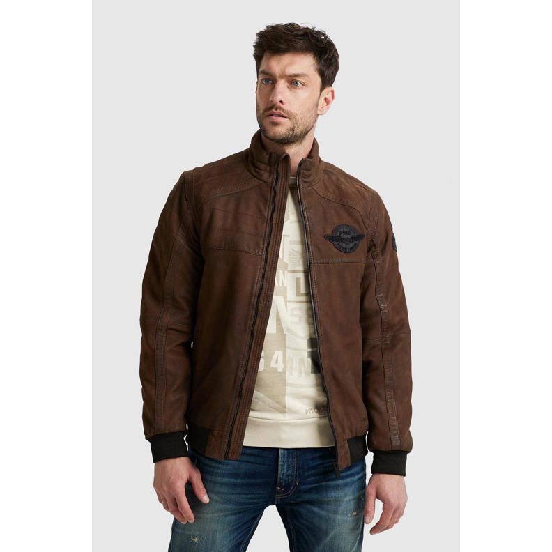 PME Legend bomberjack AIR BRIDGE met logo en patches bruin | wehkamp