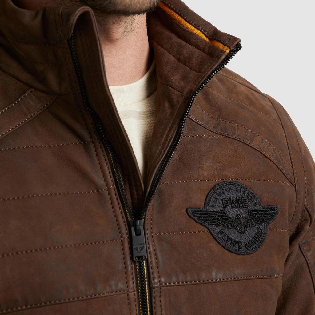 PME Legend bomberjack AIR BRIDGE met logo en patches bruin | wehkamp