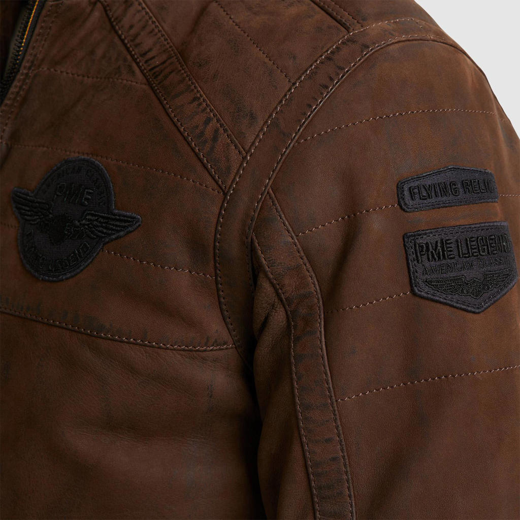 PME Legend bomberjack AIR BRIDGE met logo en patches bruin | wehkamp