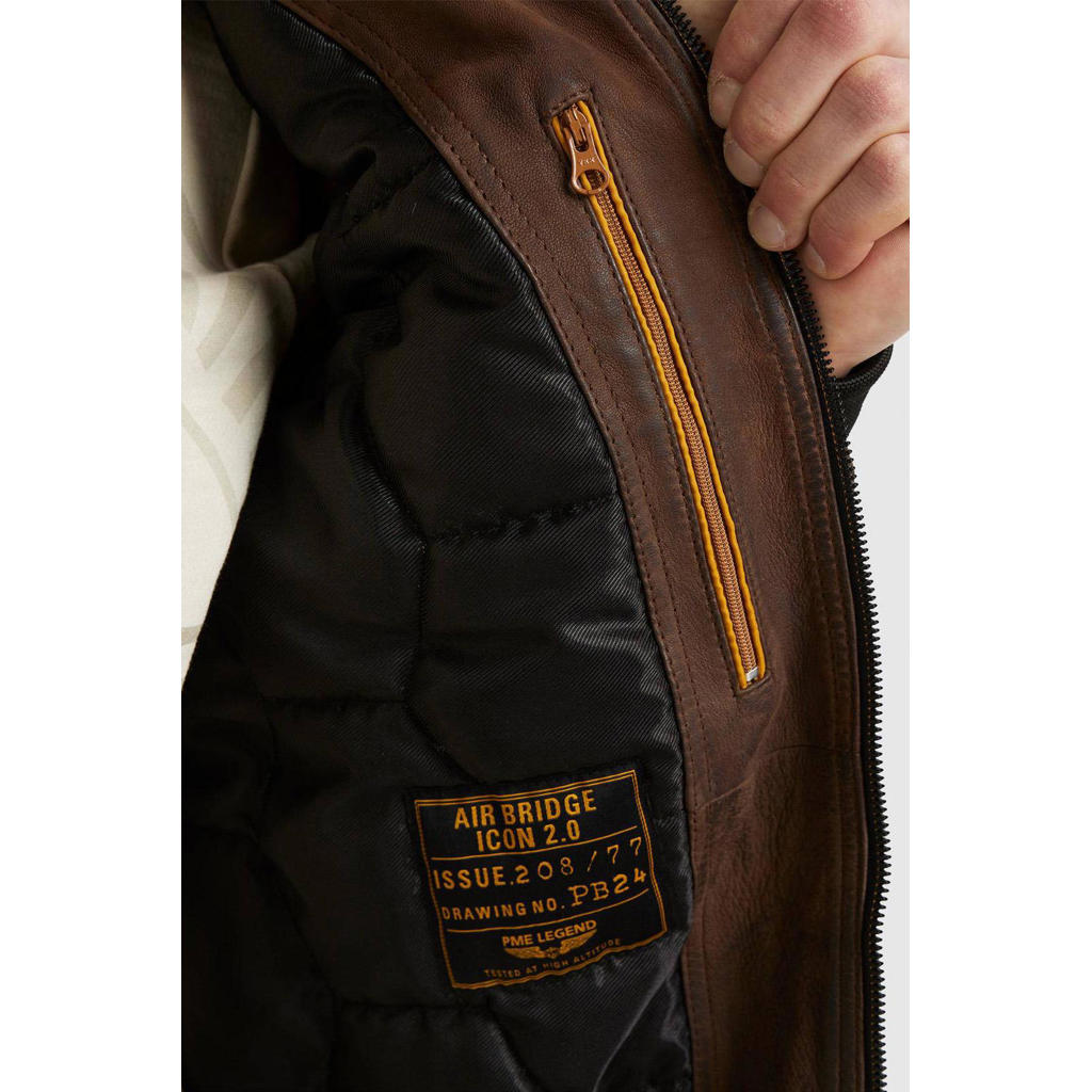 PME Legend bomberjack AIR BRIDGE met logo en patches bruin | wehkamp