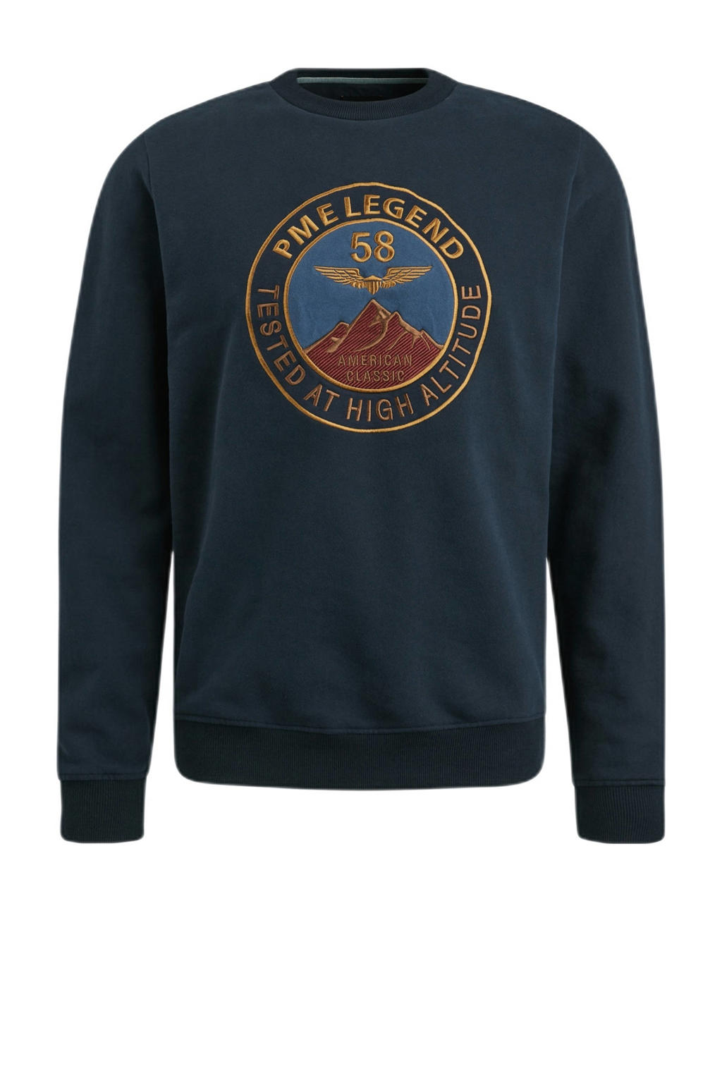 PME Legend sweater met logo donkerblauw | wehkamp