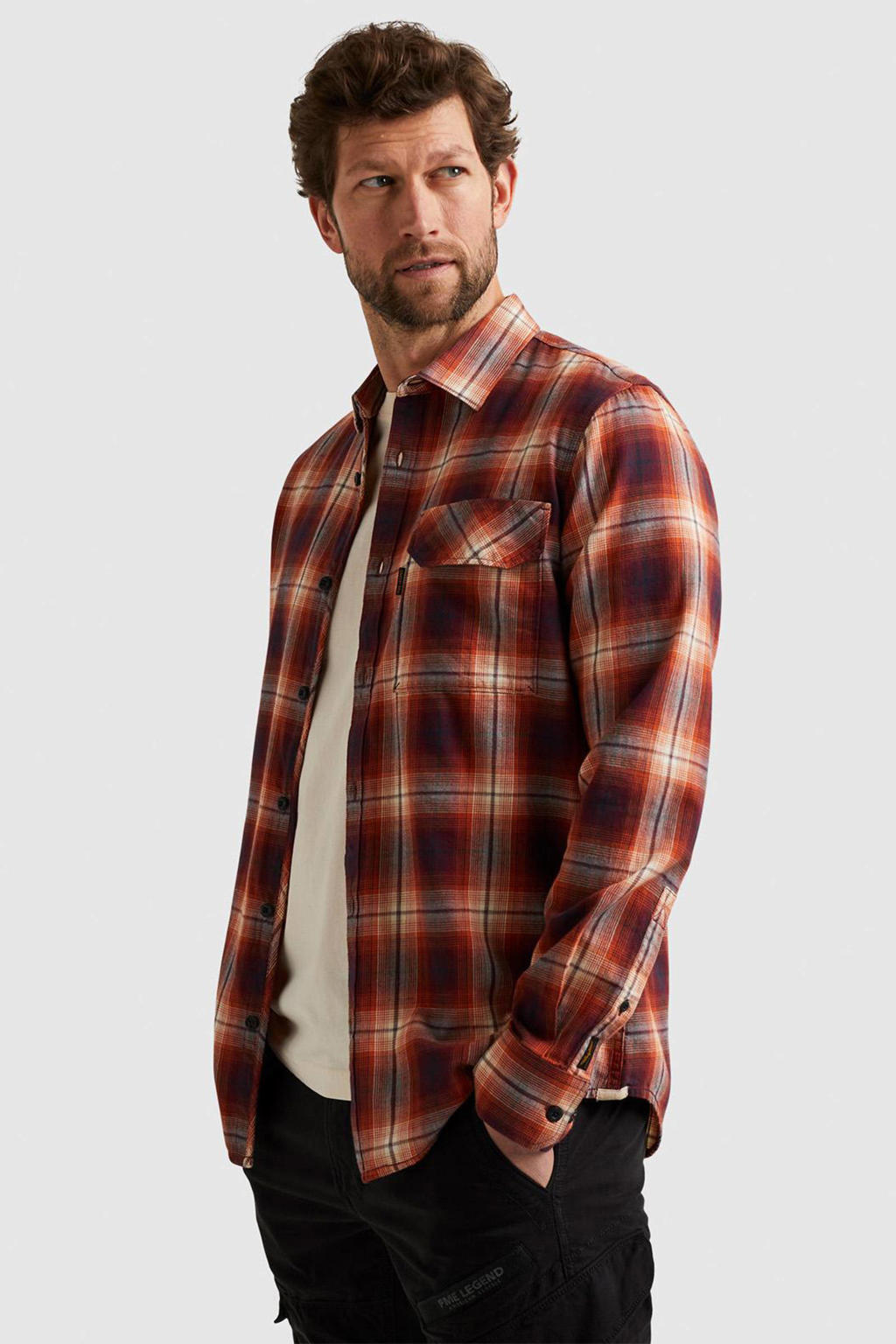 PME Legend geruit regular fit overhemd rood | wehkamp