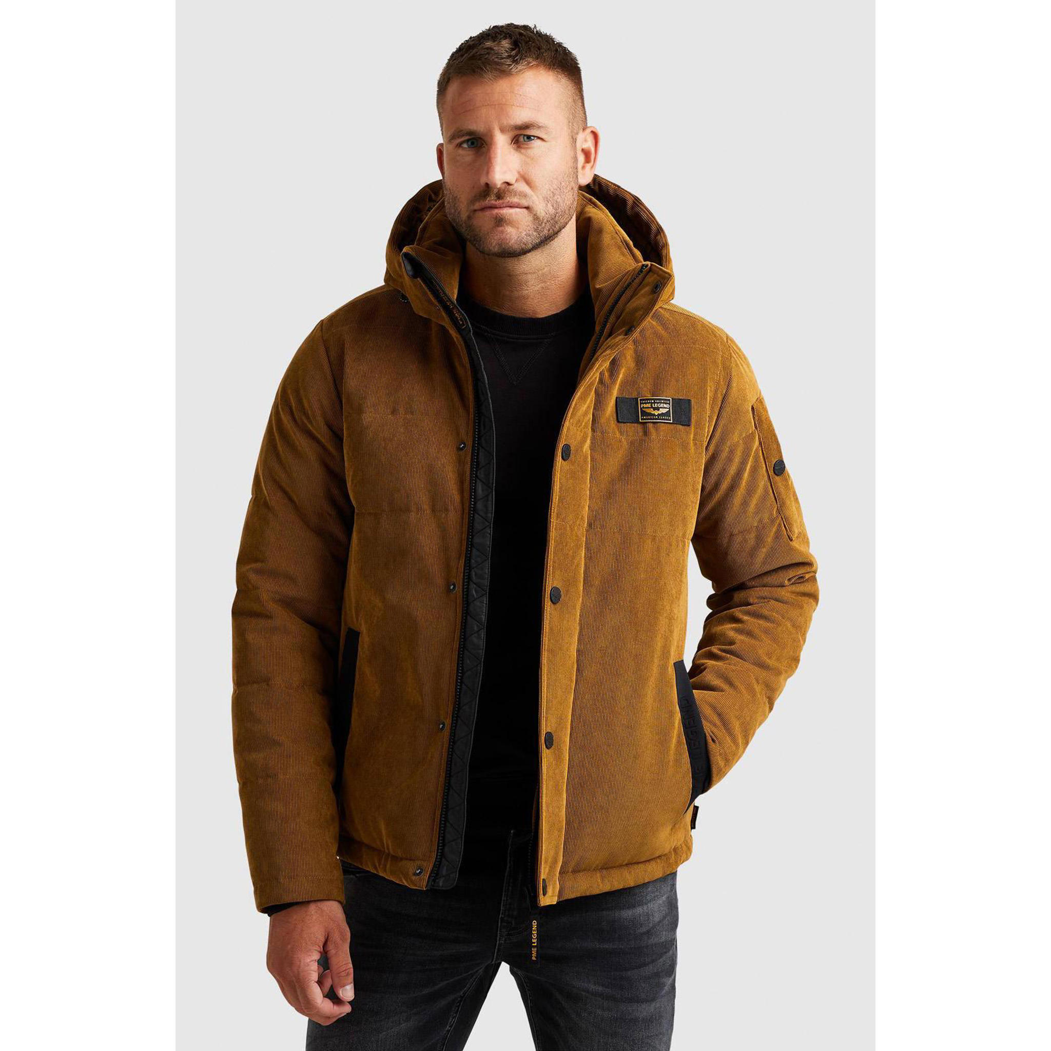 PME Legend quilted jas Gobbler met logo bruin | wehkamp