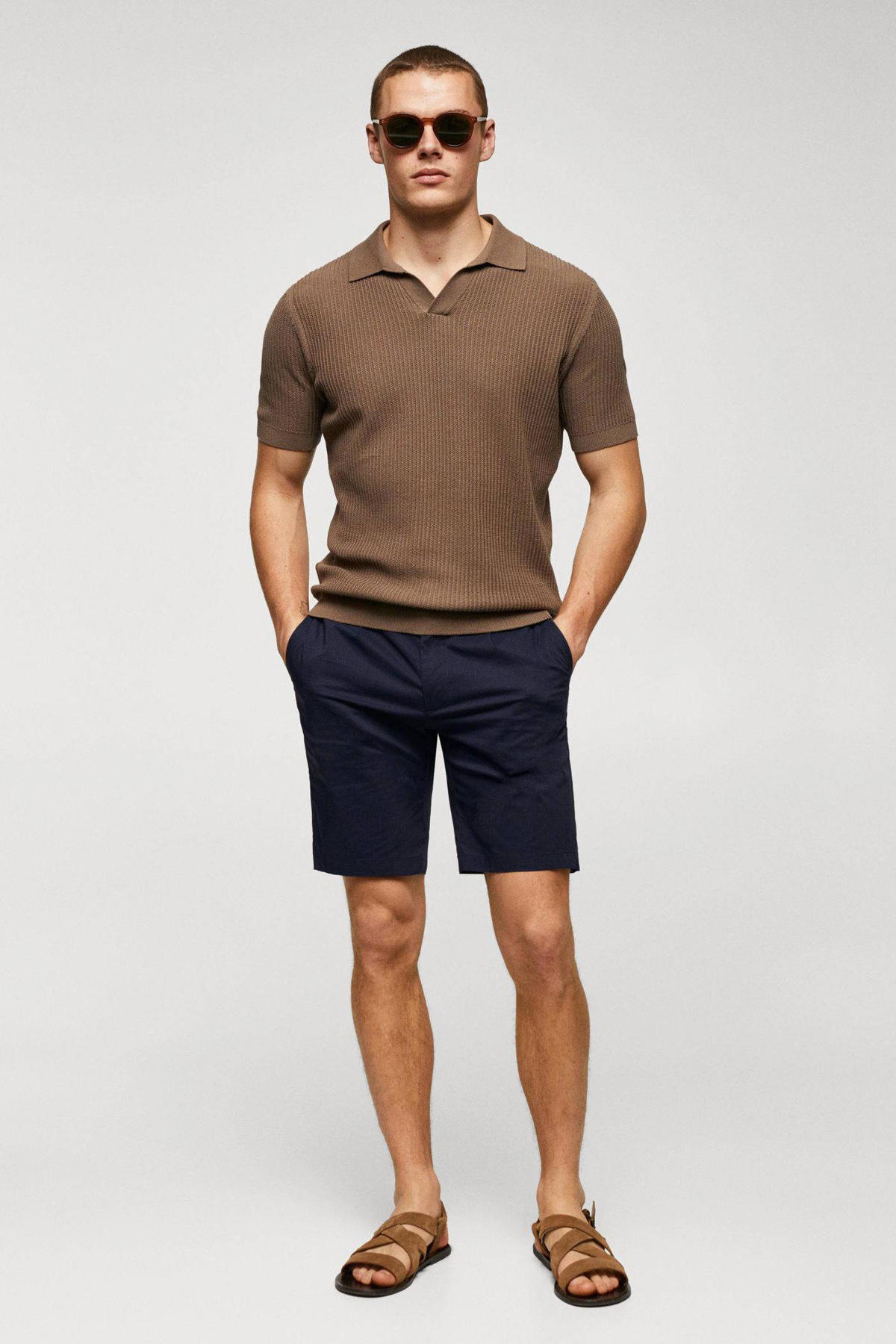 Mango Man regular fit short donkerblauw | wehkamp