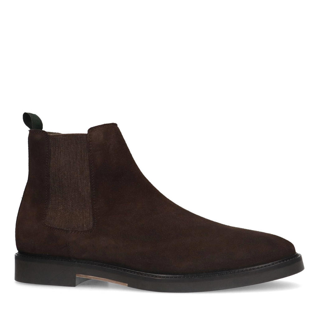 Manfield suède chelsea boots donkerbruin | wehkamp